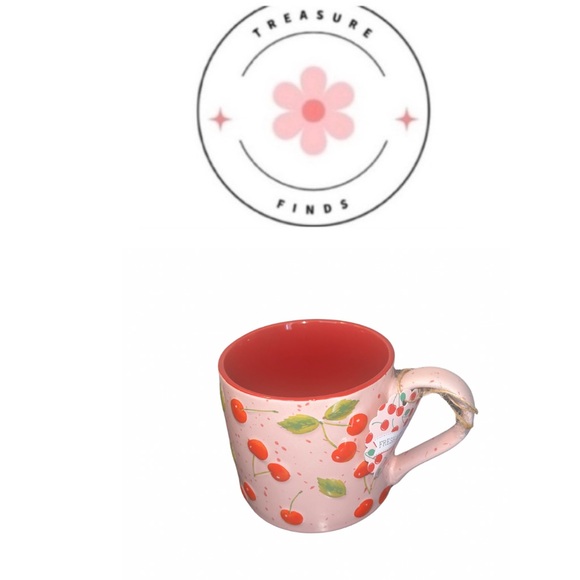 Kitchen | Cherry Patterned Pink Mug | Poshmark